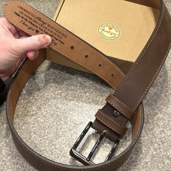 Custom Leather Belt for Men, Engraved Leather Belt, Personalized ...