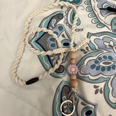 Beaded Retractable Badge Reel, Teacher ID Holder, Beaded Badge ...