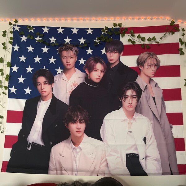 NCT Taeyong America Flag Tapestry, Kpop Room Decor, Gift for NCTZEN Nct ...