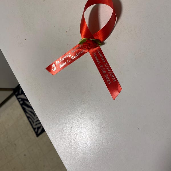 Personalized Memorial Ribbons With Pins for Funeral or Celebration of ...