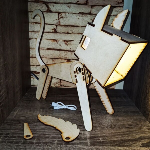 Wooden Dog Lamp, Cat Lamp, Svg, Laser Cutting File - Etsy