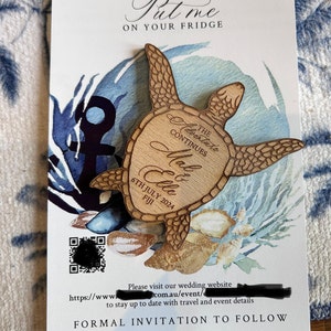 Tropical Turtle Wedding Invitation Wooden Engraved - Etsy