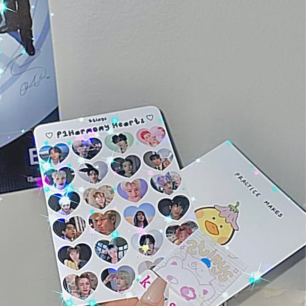 P1harmony Piwon Hearts Sticker Sheet | 24 Pcs | Aesthetic Cute Kpop ...