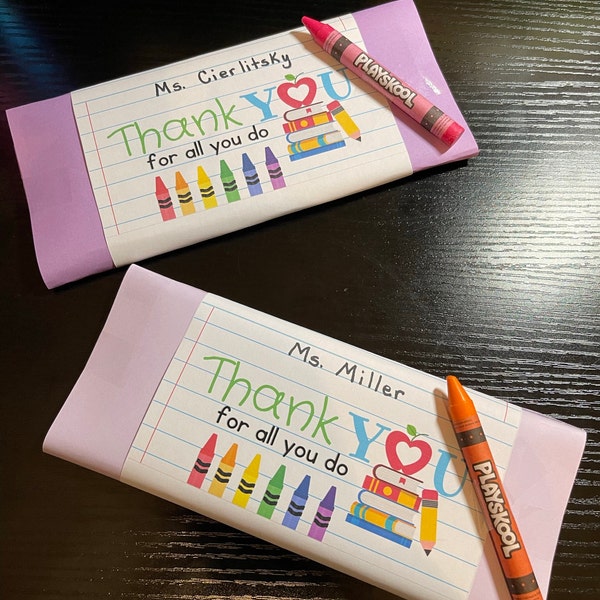 Teacher THANK YOU Treat Bag Topper 4, 4.5, 5, 6 and 6.5" Teacher ...
