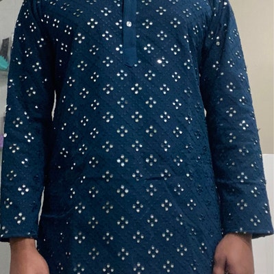 Men Indian Jubba / White Solid Mandarin Collar Thobe / Jubba With Plain ...