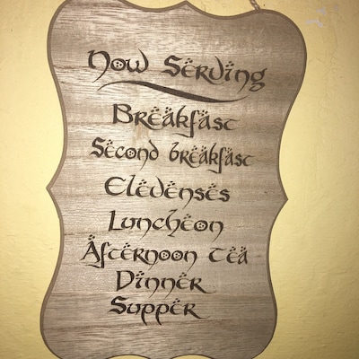 Scratch and Dent Sale Hobbit Daily Meals Engraved Plaque/sign. Very ...