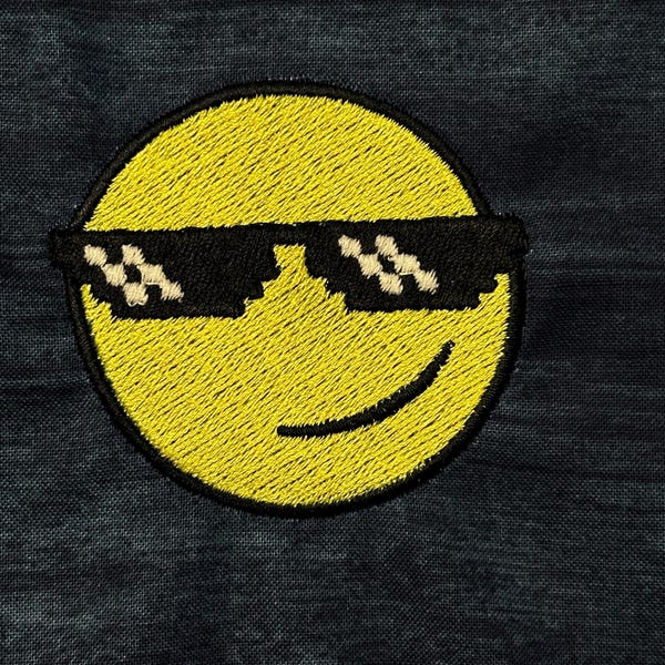 Emoji Smile Thug Life Emoticon Embroidery Design, Happy Face Machine ...