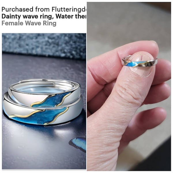 Dainty Wave Ring, Water Themed Jewelry, Wave Pattern Ring, Water Galaxy ...