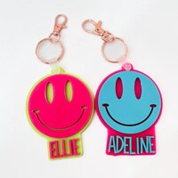 Neon Backpack Tags, Kids Keychains, Personalized Keychain, Acrylic ...