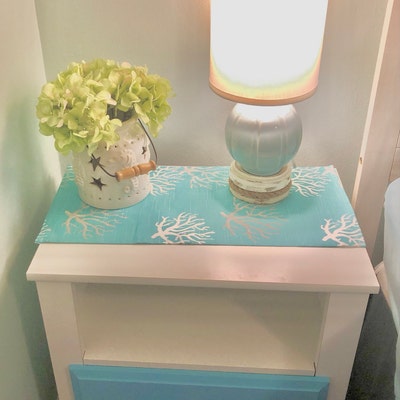 Coastal Home Decor Nautical Table Runner Aqua Blue Table Linens Beach ...