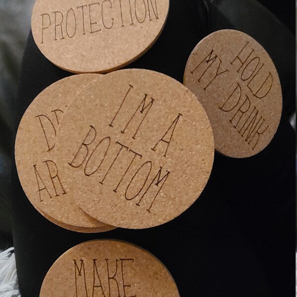 Funny Cork Coasters Set of Ten - Etsy