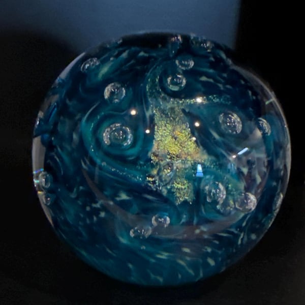 Ocean Tides-rd / Handblown Glass Paperweights - Etsy