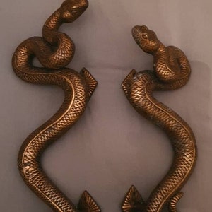 2 Solid Brass Dragon Cabinet Handles Solid Brass Door Handle | Etsy
