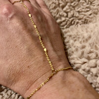 Silver & Gold Hand Chain, Dainty 18k Gold Hand Plated Chain Gold Hand ...