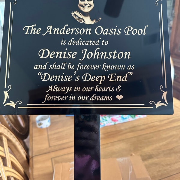 Extra Large Memorial Plaque Stake, Sturdy Metal Grave Marker in Black ...