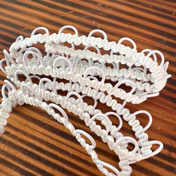 White Button Loop Trim of Bridal Dress Wedding Button Elastic Loops Are ...