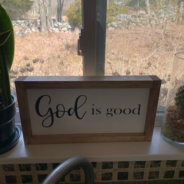 God is Good Framed Wood Sign, Home Decor, Farmhouse Decor, Rustic Decor ...