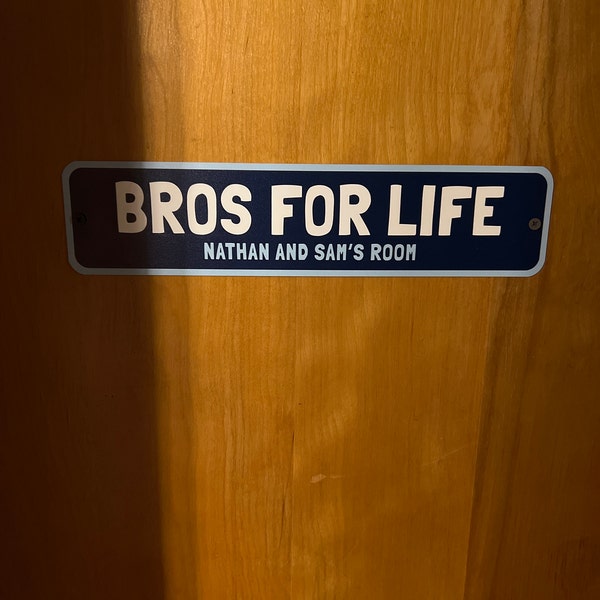 Bros for Life Sign, Custom Boy Brothers Name Bedroom Sign, Personalized ...