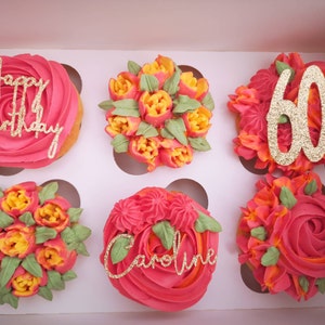 60th Cupcake Topper 60 Happy Birthday Cupcake Cake Toppers | Etsy UK