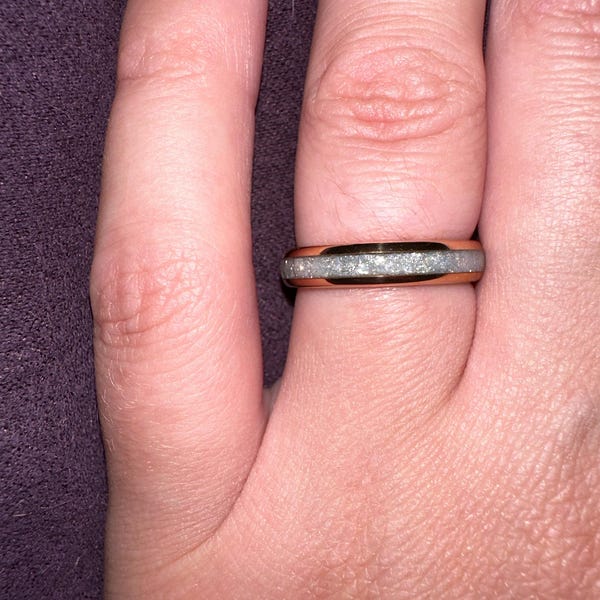 Moonstone Wedding Band, Rose Gold Tungsten Ring, 4mm Nebula Ring ...