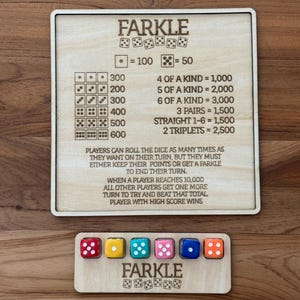 Farkle Board Game Laser Cut File SVG, DIY Dice Game Template, Family ...