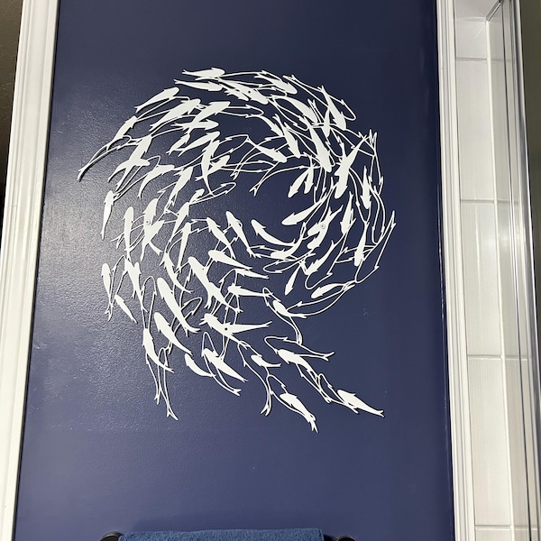 Metal Fish Wall Art, Fish Family Wall Sign, Flock of Fish Sign ...