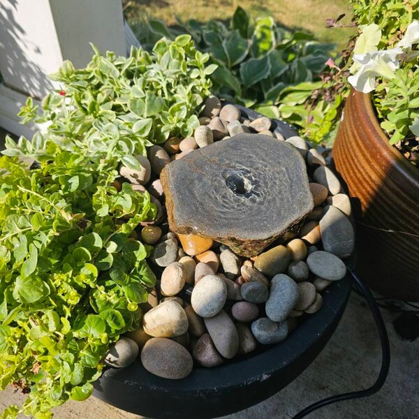 Polished Rock Water Fountain | Bird Bath | Garden Décor | Handmade ...