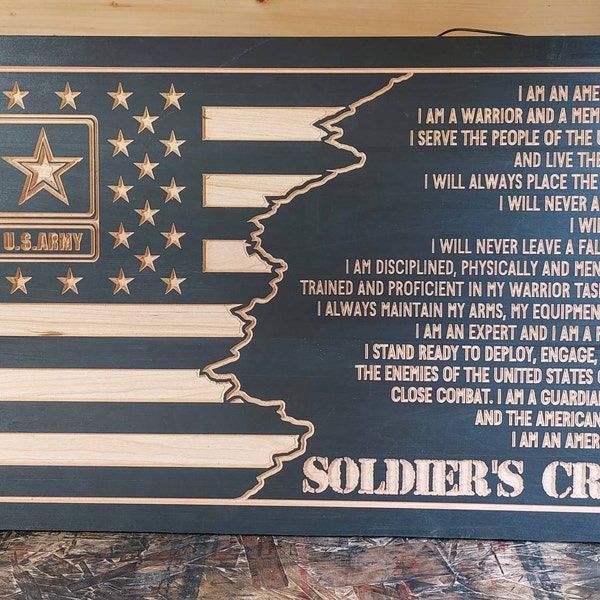 Army Soldier's Creed With Flag Svg Png Dxf Laser Cricut File - Etsy