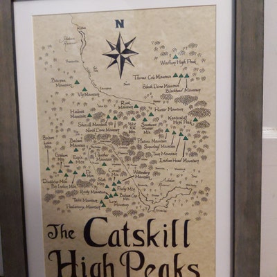 Catskill High Peaks Map New York - Etsy