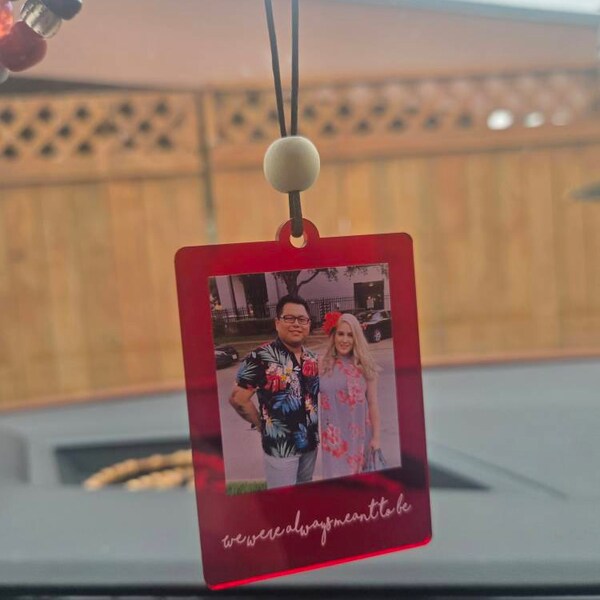 Custom Photo Car Mirror Tag | Photo Ornament | Photo Drive Safe | Rear ...