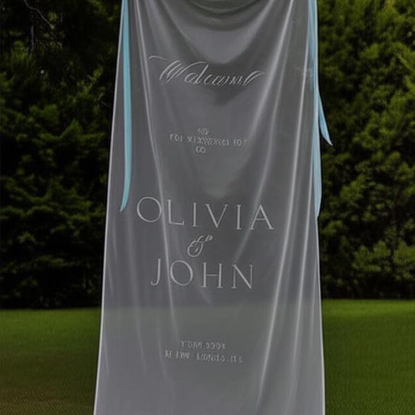 Welcome Fabric Sign, Sheer Sign, Fabric Sign, Wedding Veil, Fabric Sign ...