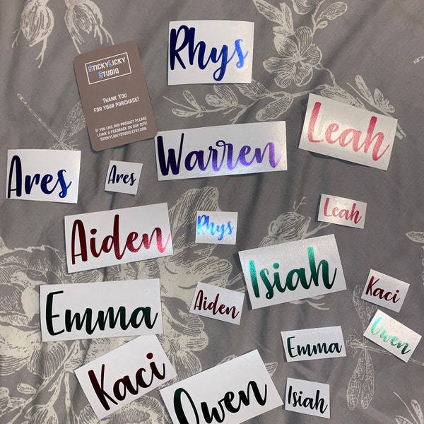Custom Name Vinyl Decal, Name Stickers, Wedding Decor, Bridesmaid ...