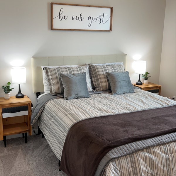 Be Our Guest Sign - Living Room Sign - Framed Wood Sign - Dining Room ...