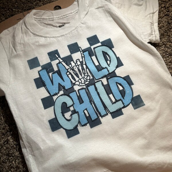 Wild Child Checkered Sublimation File, Kids Sublimation, Boy ...