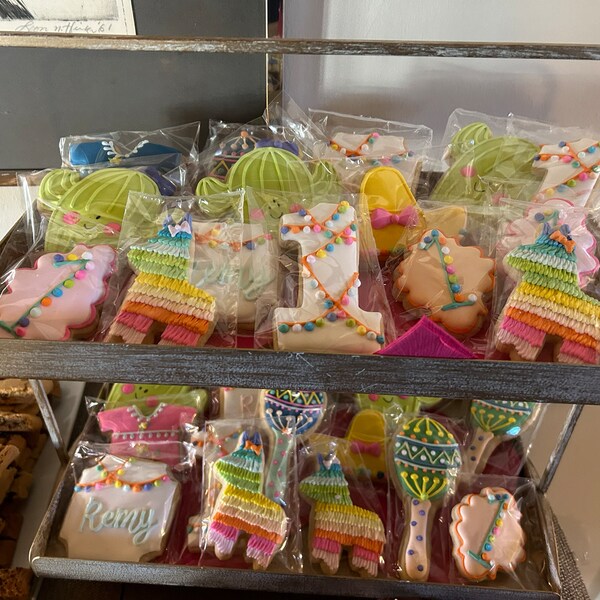Personalized Fiesta Cookies - First Fiesta Birthday Party Favor - Cinco ...