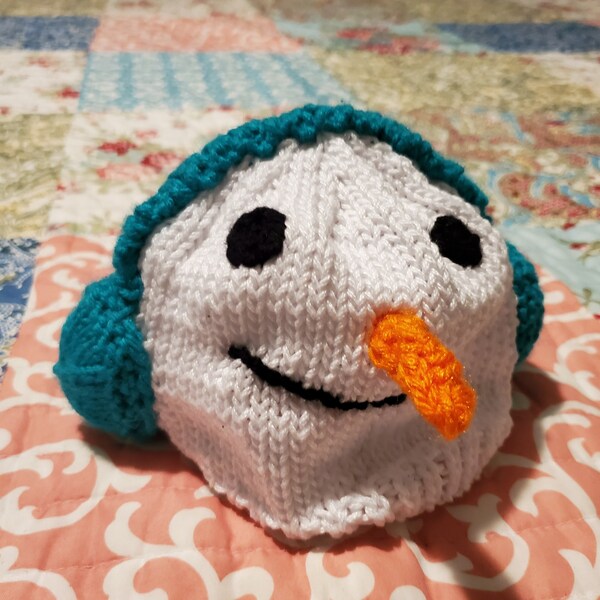 Cozy Snowman Hat KNITTING PATTERN / Snowman Pattern / Snowman With ...