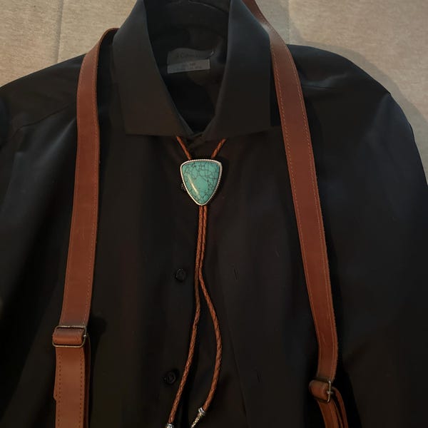 Engraved Tree Bolo Tie Pine Forest Moon Gifts for Him Bola Leather ...