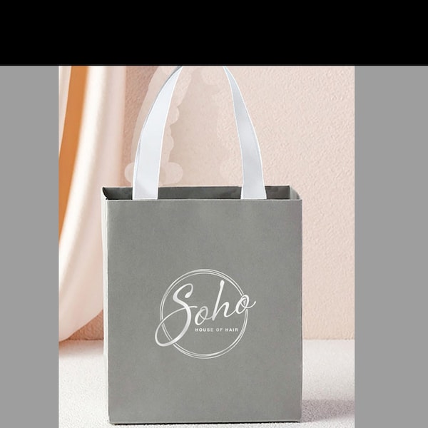50 A1S Custom Logo Paper Gift Bags: Colorful Small Business Packaging ...