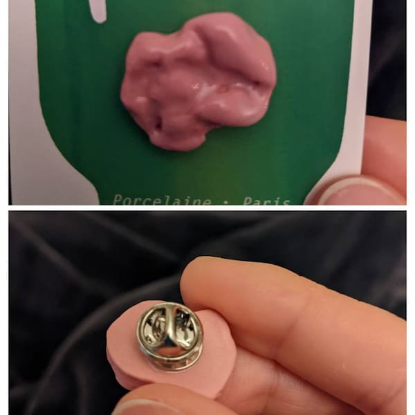 Chewing Gum Pins, Pink Porcelain. Bubble Gum Food Jewel. Candies Sweets ...