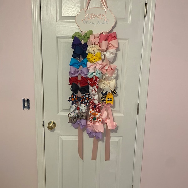 Embroidered Bow Holder | Monogrammed Bow Holder | Girls Personalized ...