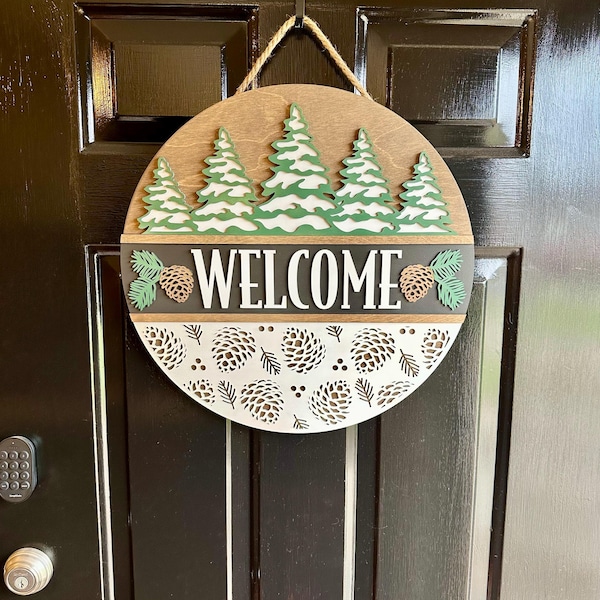 Winter Welcome Sign | Christmas Welcome Sign | Winter Door Hanger ...