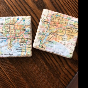 Custom Map Coasters Custom Coasters Personalized Coasters City Map ...