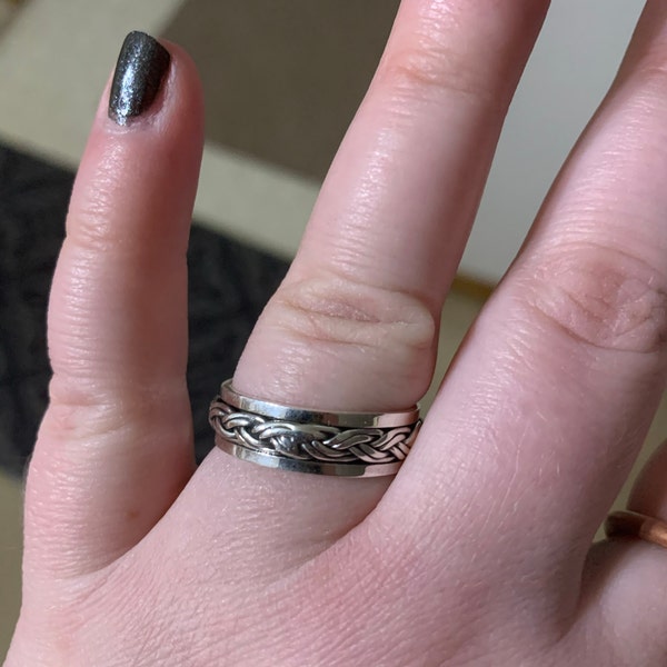 Silver Celtic Ring - Celtic Knot Spinner Ring - Spinning Ring - Thumb ...