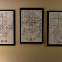 CUSTOM CITY Map Personalized Map Poster Custom Town Map Wall Art Gift ...