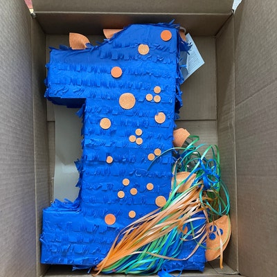 20'' Tall Number One Pinata First Birthday Pinata Bright Green Dinosaur ...