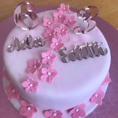 Double Layer Acrylic Cake Topper Name Acrylic 2 Colour Double Layered ...