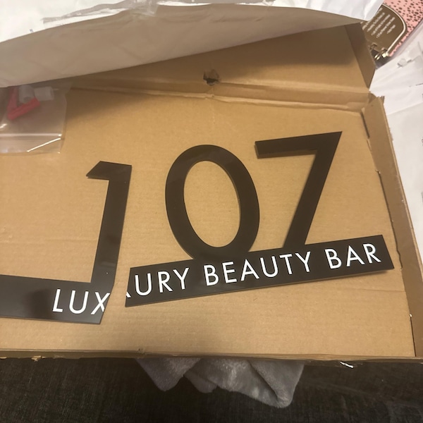 Contemporary Cut Out Modern House Number Sign Printed Address Signage ...