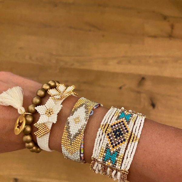 Beaded Bracelets Stack for Women, Seashell Stacking Bracelets, Beach ...