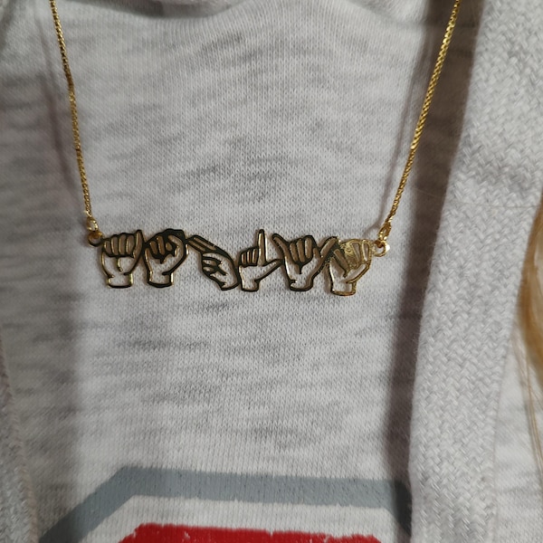 Custom Sign Language Necklace, Name Necklace in Sign Language ...