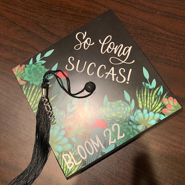 Grad Cap Topper Graduation Gift Tassel Custom Quote Decoration ...